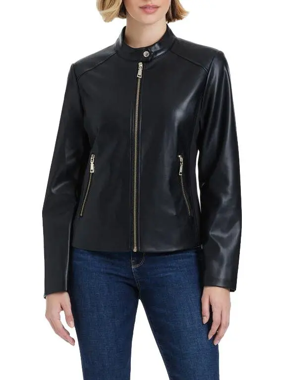 Vince Camuto Faux Leather Jacket - Black