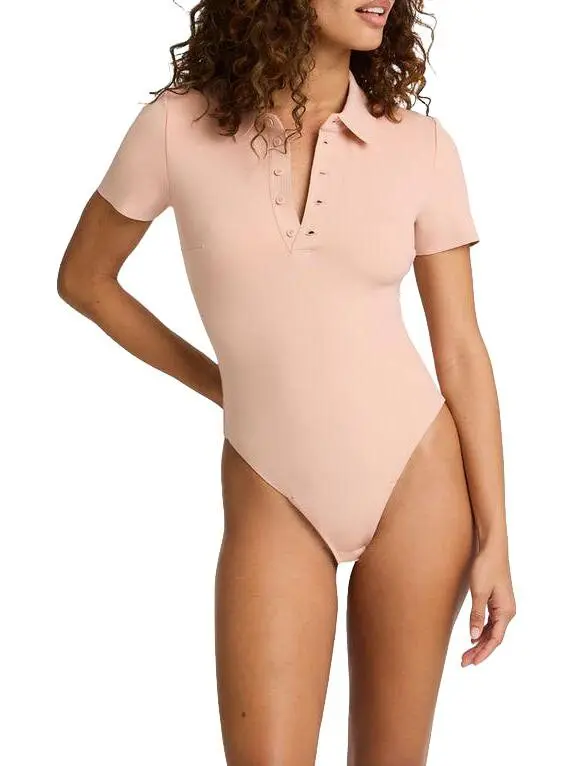 Commando Polo Scuba Knit Bodysuit - Desert Rose