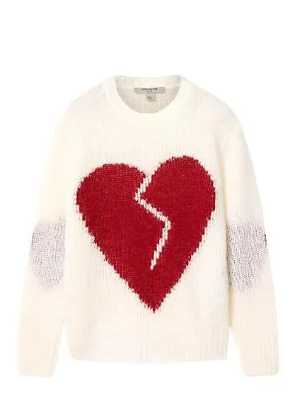 ALLSAINTS Crewneck Wool-blend Jumper - Ecru White/red