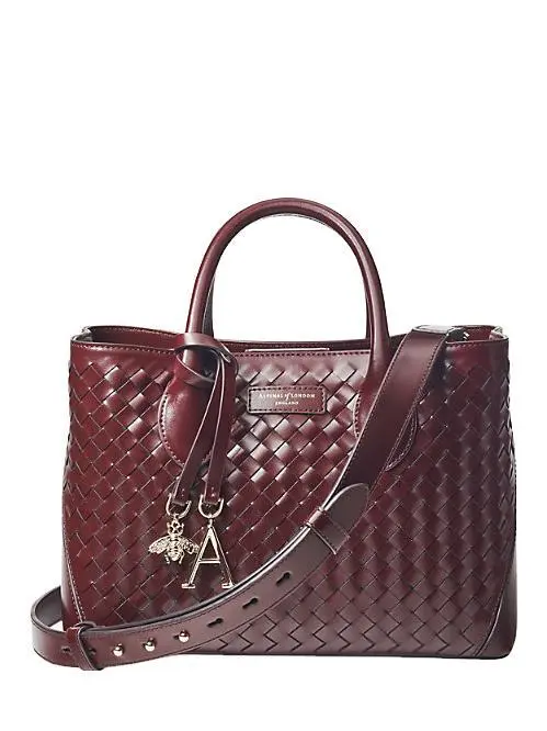 ASPINAL OF LONDON Midi London Charm Leather Tote Bag - Burgundy