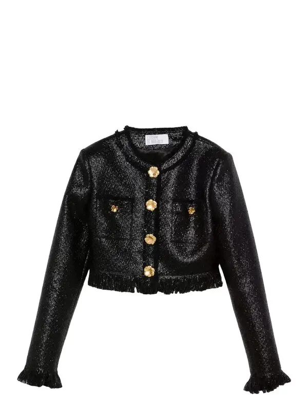 Giuseppe Di Morabito Bouclé Cropped Jacket - Black