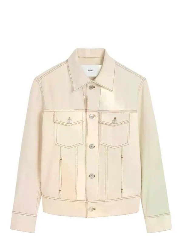 Ami Cotton Trucker Jacket - Neutrals