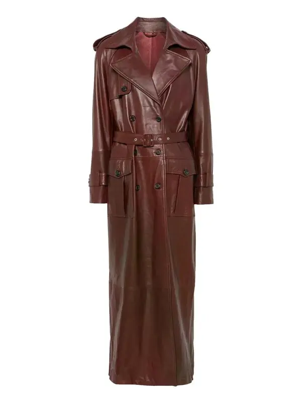 Giuseppe Di Morabito Leather Trench Coat - Red