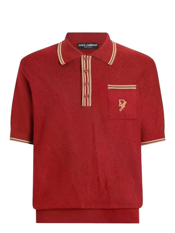 Dolce & Gabbana Logo-embroidered Polo Shirt - Red
