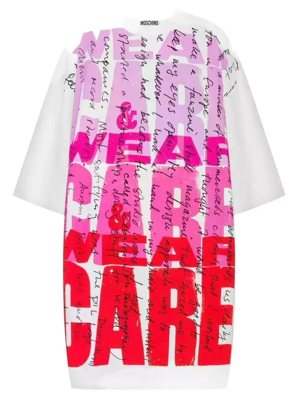 Moschino Text-print Mini T-shirt Dress - White
