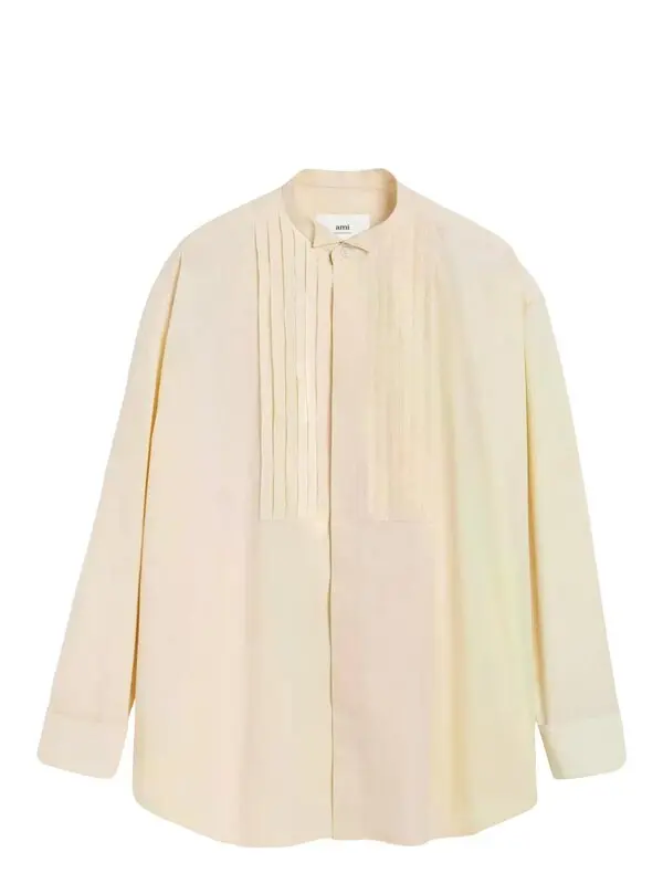 Ami Oversized Pleated-bib Shirt - Neutrals