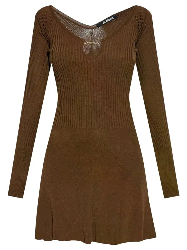 Jacquemus La Robe Ribbed Minidress - Brown