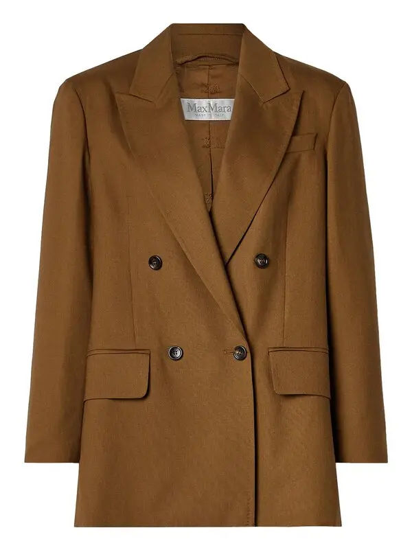Max Mara Palanca Double-breasted Wool-blend Blazer - Brown