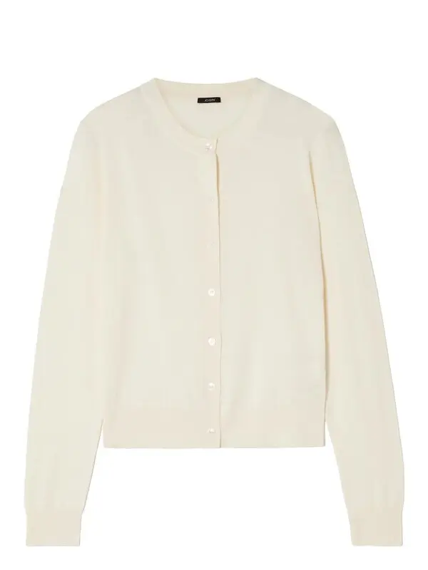 JOSEPH Cotton, Cashmere And Silk-blend Cardigan - Neutrals