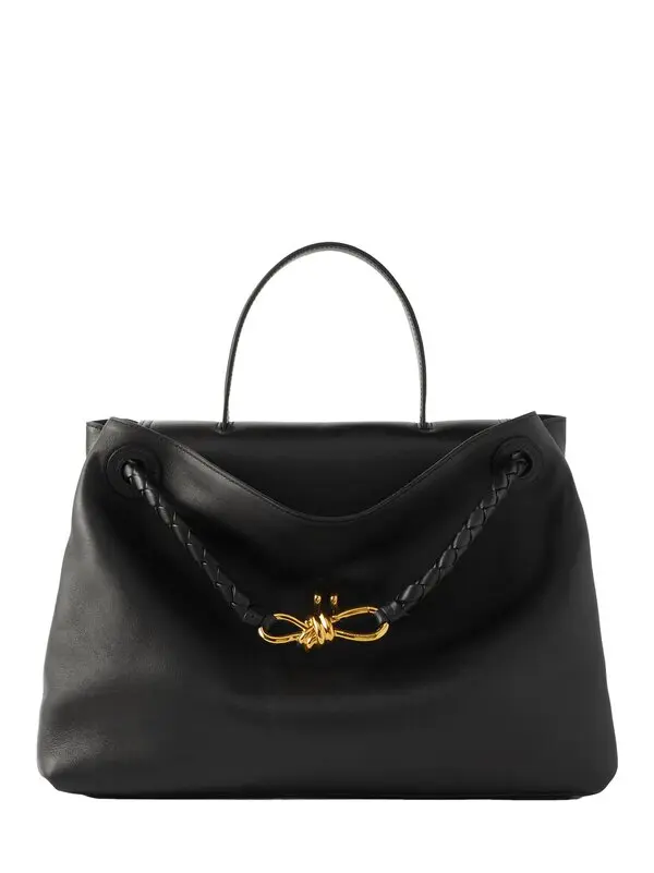 Bottega Veneta Ciao Ciao Medium Intrecciato Leather Tote - Black
