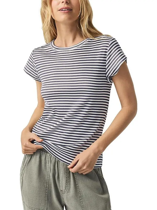 Splendid Faye Crewneck Stripe Tee - Navy/white