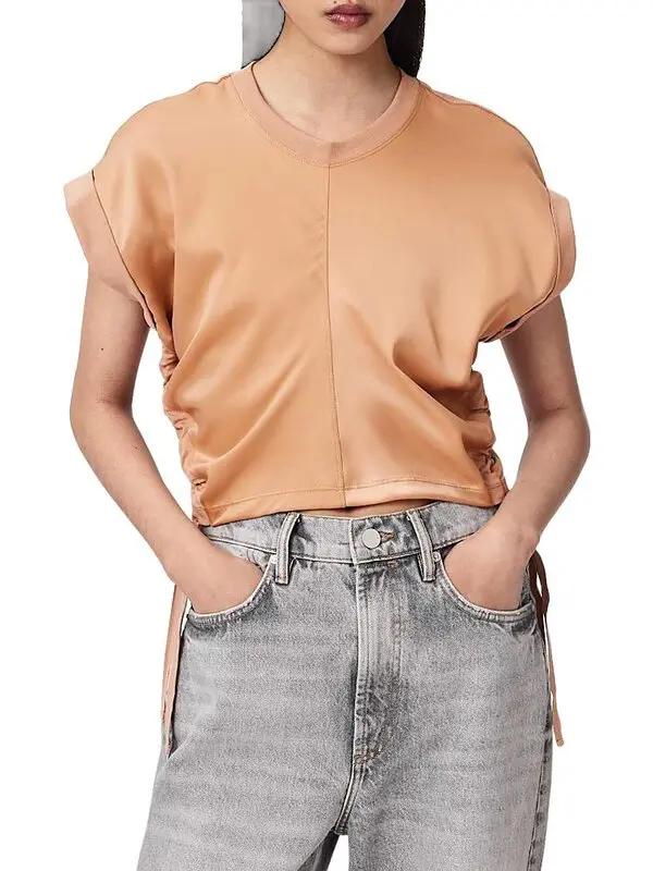 ALLSAINTS Mira Satin Tee - Tuscan Pink
