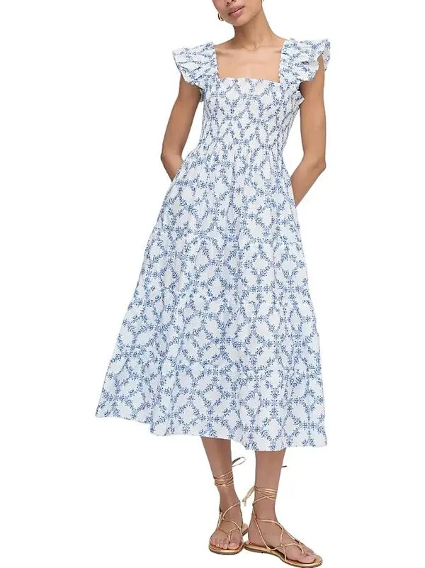 Hill House Home Ellie Nap Dress - Blue Marigold Block