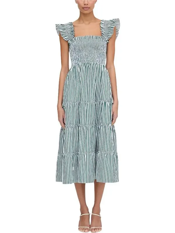 Hill House Home Ellie Nap Dress - Green Stripe