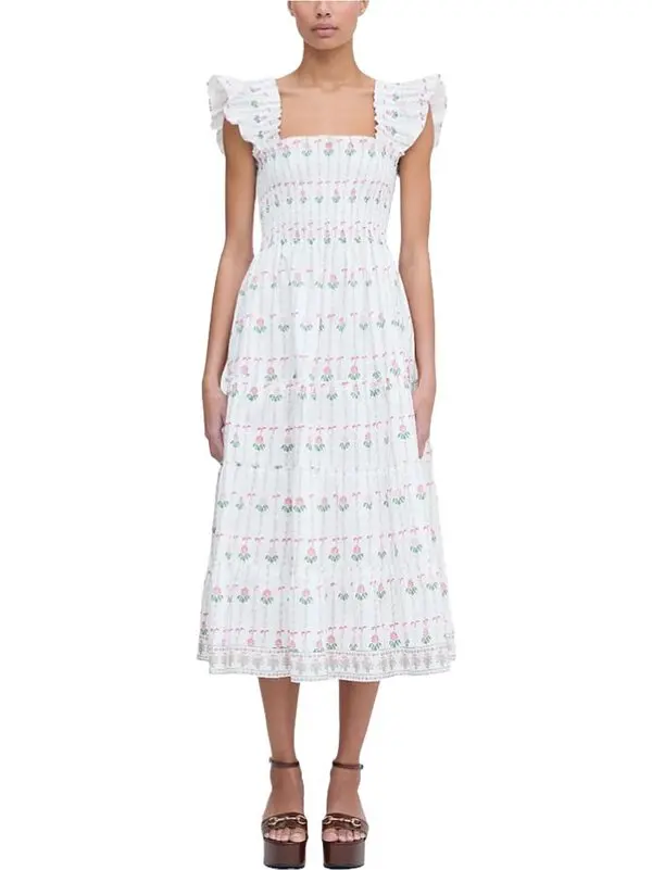 Hill House Home Ellie Nap Dress - White Trailing Fern