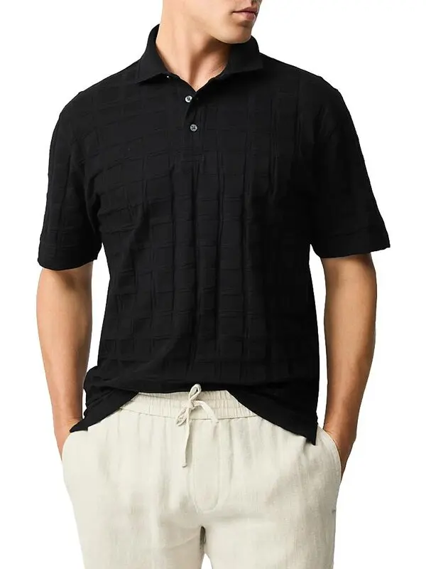 Rodd & Gunn Rosskeen Jacquard Regular Fit Polo Shirt - Noir