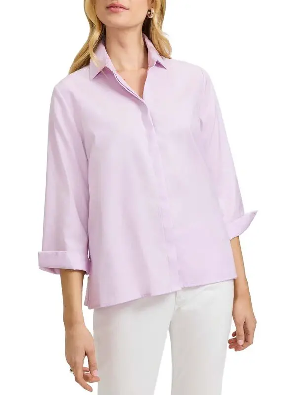 Foxcroft Beatrice Side Button Shirt - Orchid Bouquet