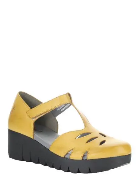 Fly London Velt Platform Wedge Sandals - Mustard