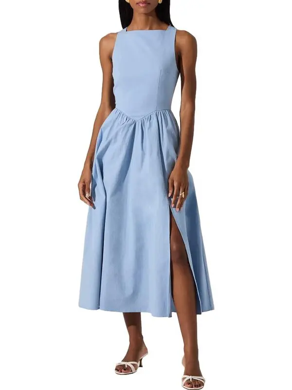 Astr The Label Bow Back A-line Dress - Blue