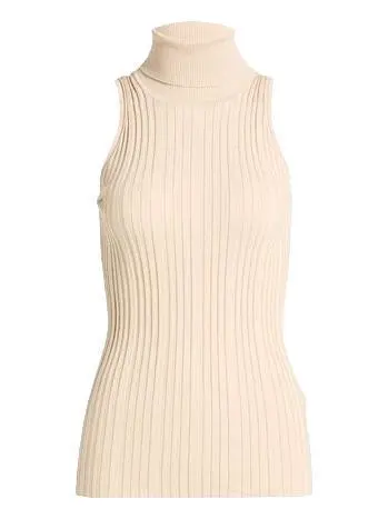 TOD'S Sleeveless Turtleneck Knit Top - Beige