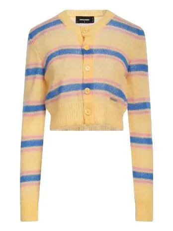 Dsquared2 Cardigan In Mohair, Wool And Polyamide - Yellow