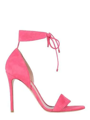 Giorgio Armani Suede Sandals With Tie Fastening - Fuchsia