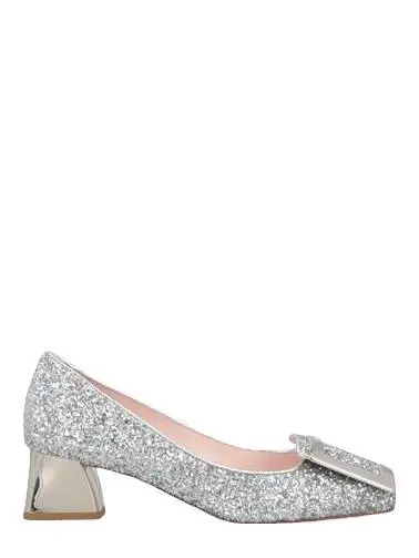 ROGER VIVIER Pumps In Textile Fibers - Silver