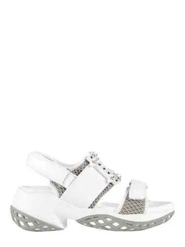 ROGER VIVIER Leather And Textile Sandals - White