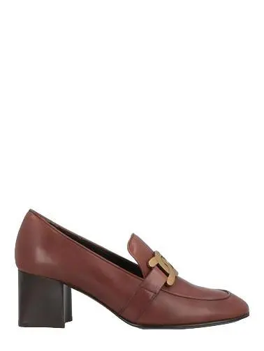 TOD'S Leather Loafers With Appliqués - Brown