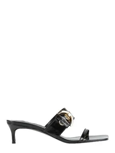 By Far Patent Leather Sandals With Buckle Detail - Black