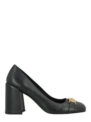 Versace Pumps In Calfskin With Appliqués - Black