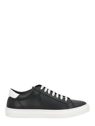Emporio Armani Leather Sneakers - Black