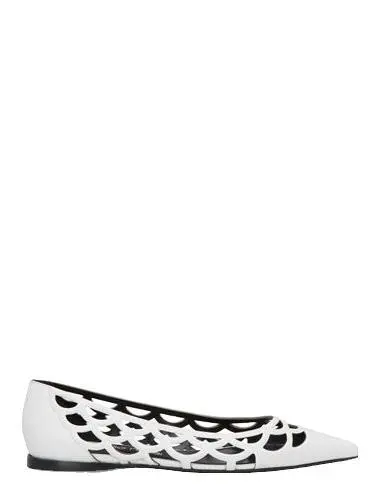 SERGIO ROSSI Leather Ballet Flats - White