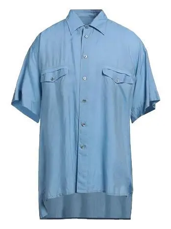 Giorgio Armani Shirt Turquoise Size Lyocell, Silk - Blue