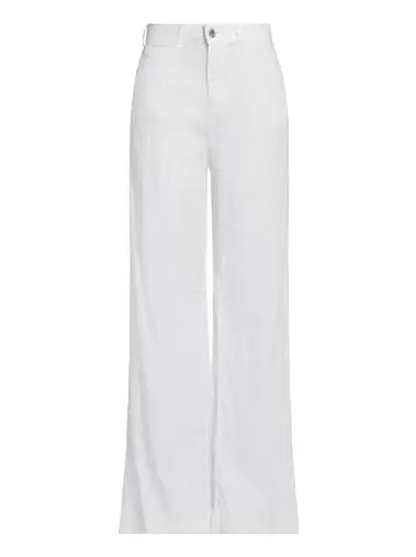 Emporio Armani Wide Leg Linen Pants - White