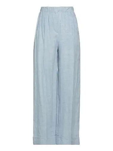 Emporio Armani Linen Wide Leg Pants - Blue