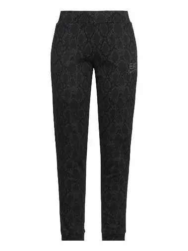 EA7 Cotton-blend Snakeskin-print Track Pants - Black