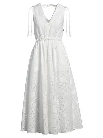 MSGM Flared Midi Dress - White