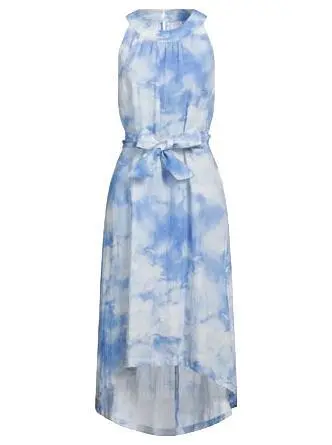 120% Lino Midi Linen Dress - Blue