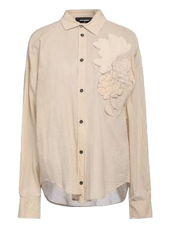 Dsquared2 Oversized Voile Shirt With Appliqu - Sand