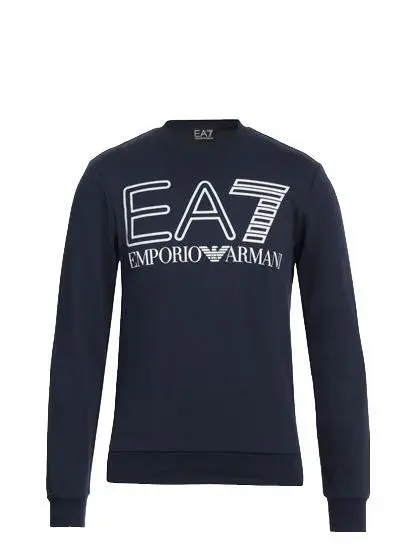 EA7 Cotton Elastane Sweatshirt With Logo - Navy