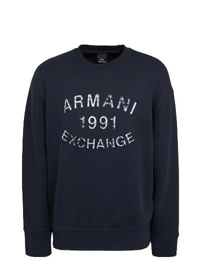 Armani Exchange Cotton-blend Sweatshirt - Navy