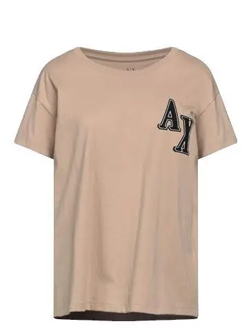 Armani Exchange Cotton Jersey T-shirt With Appliqués - Beige