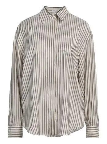 Brunello Cucinelli Striped Poplin Shirt - Beige