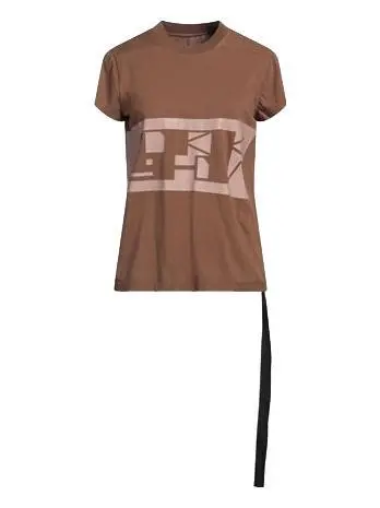 Rick Owens Cotton T-shirt With Logo - Brown