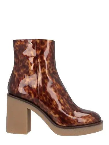 Santoni Leopard-print Leather Ankle Boots - Brown