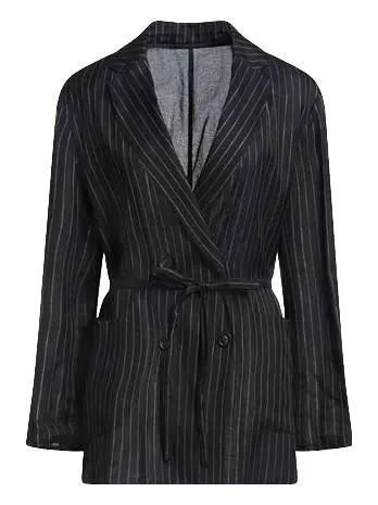 Brunello Cucinelli Midnight Pinstriped Blazer - Blue
