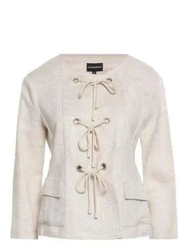 Emporio Armani Jacket In Linen And Viscose - Beige