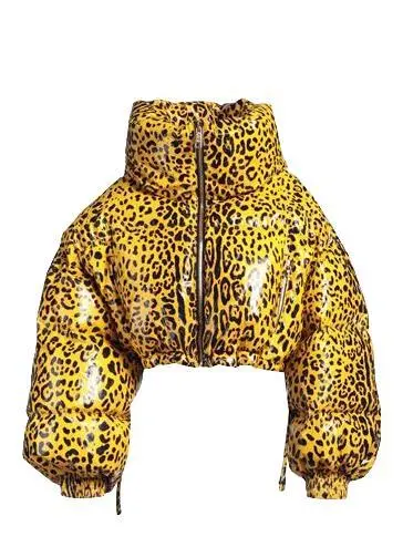 Dolce & Gabbana Puffer Jacket Leopard-print - Yellow