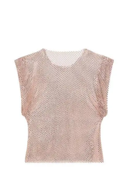 Philosophy Di Lorenzo Serafini Appliquéd Mesh Top - Pink